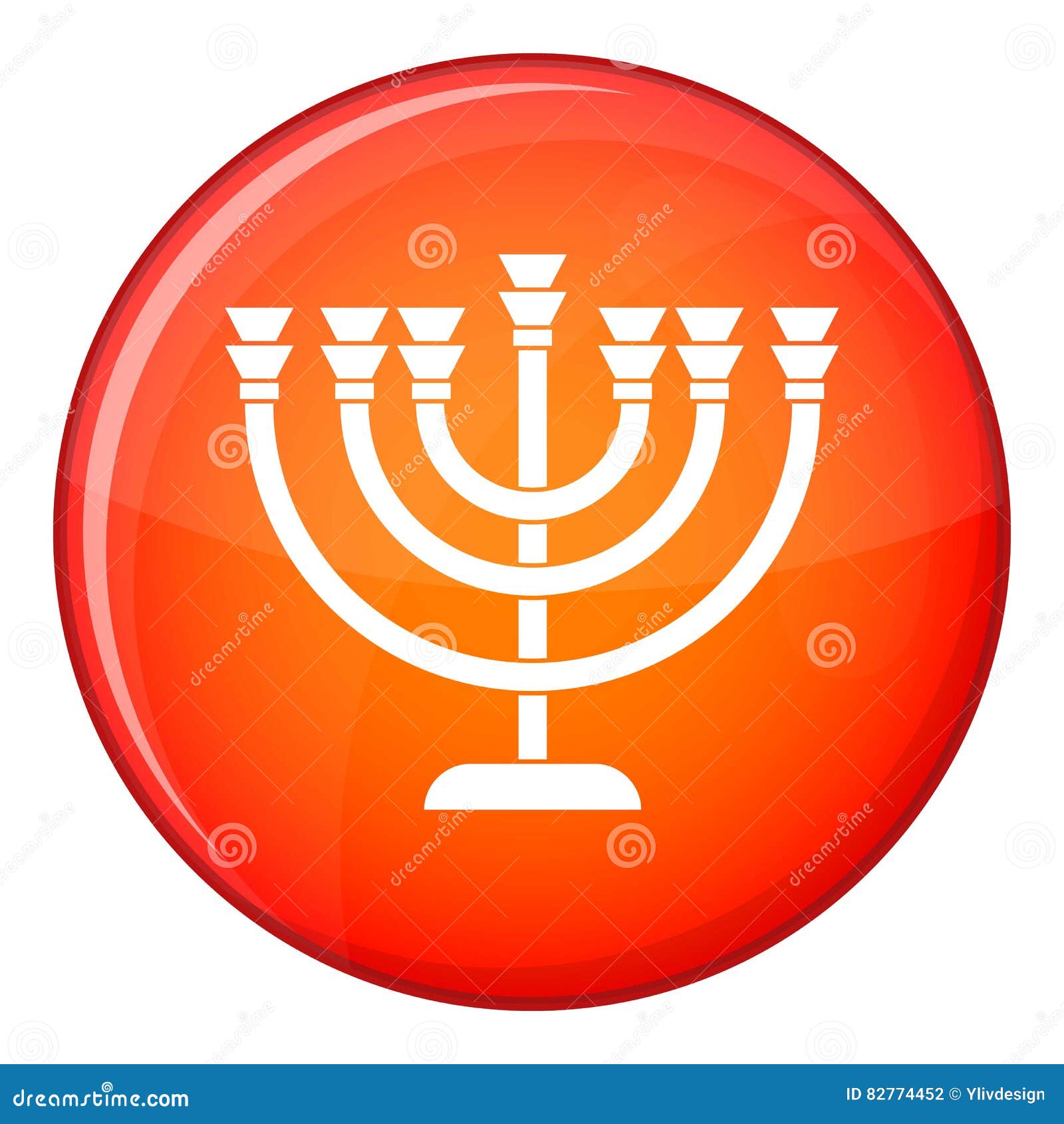 Menorah icon, flat style stock vector. Illustration of jewish - 82774452