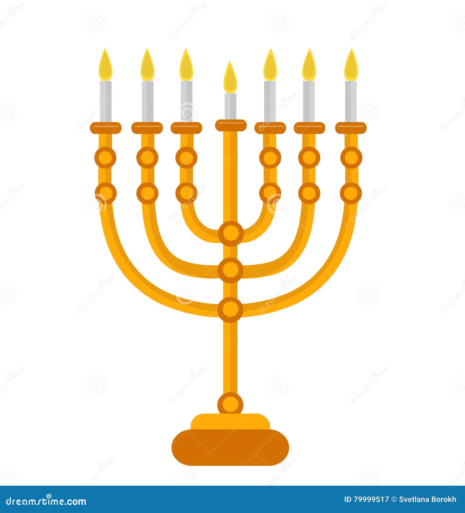 Menorah Icon. Menorah Flat Style. Menorah Isolated on White Background ...
