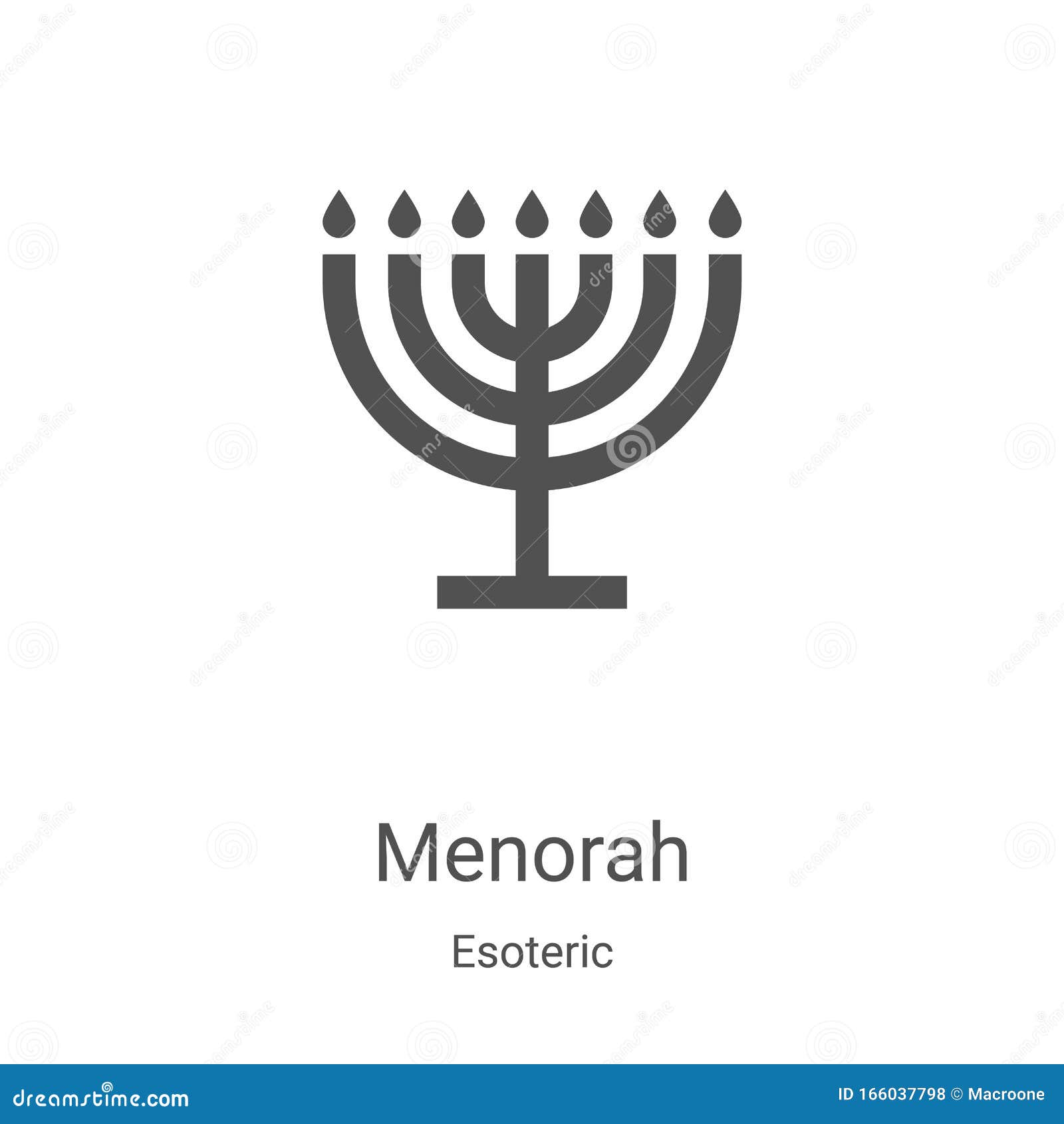 Menorah Icon Vector from Esoteric Collection. Thin Line Menorah Outline ...