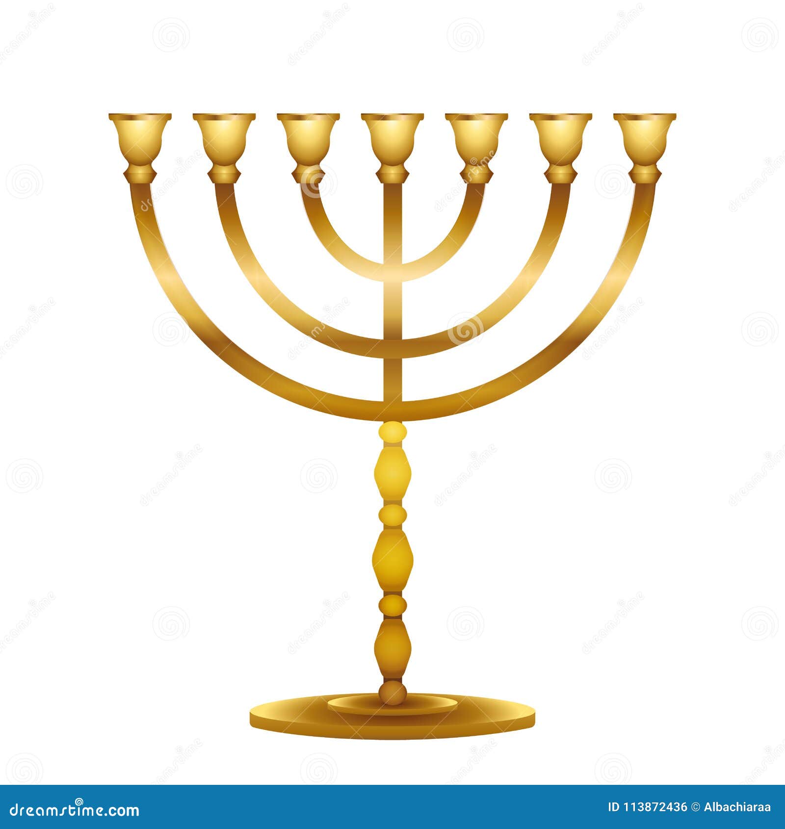 Menorah Joods Symbool Gouden Silhouet Vector Illustratie - Illustration ...