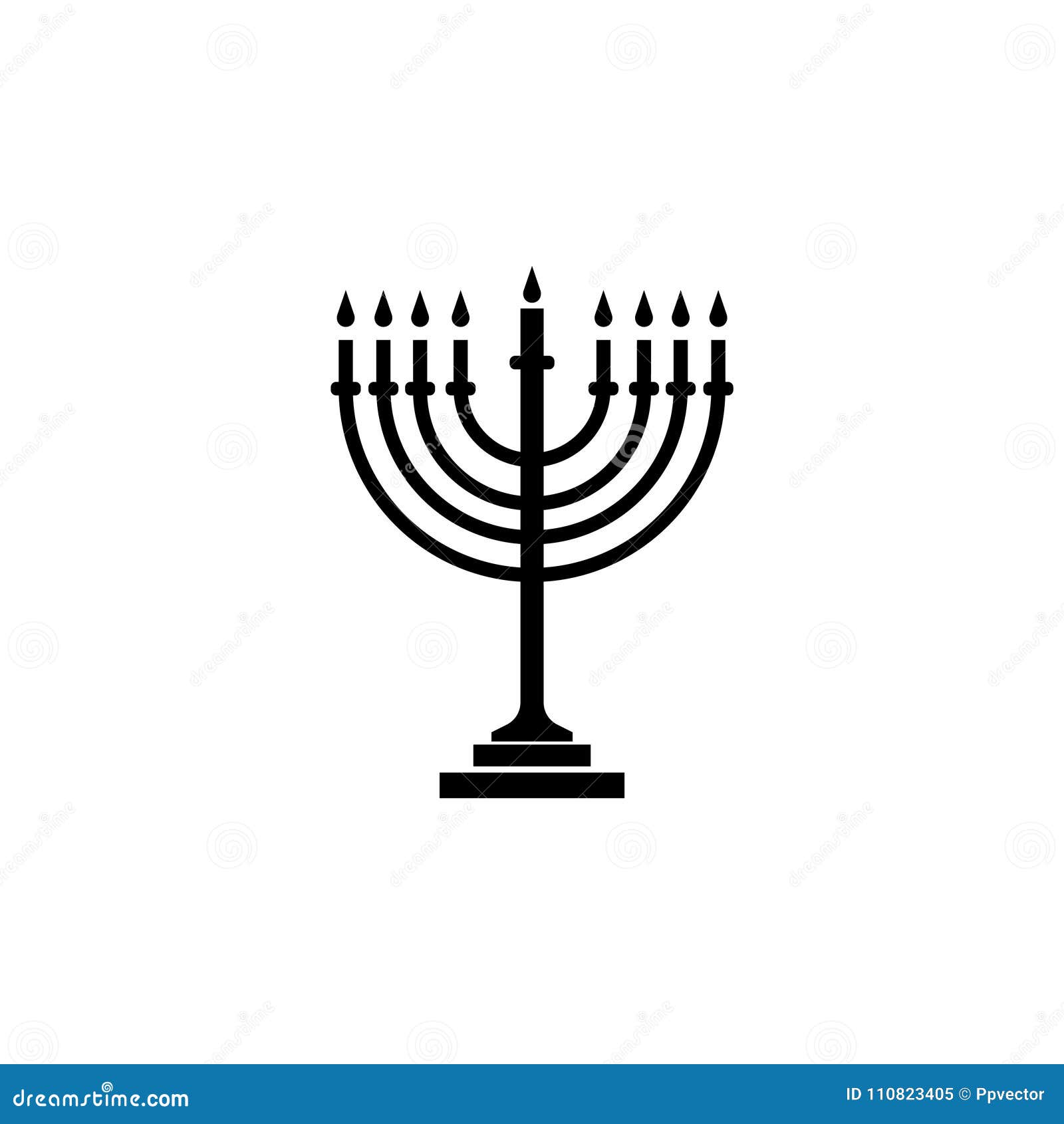 Menorah symbol sign stock illustration. Illustration of jewish - 110823405