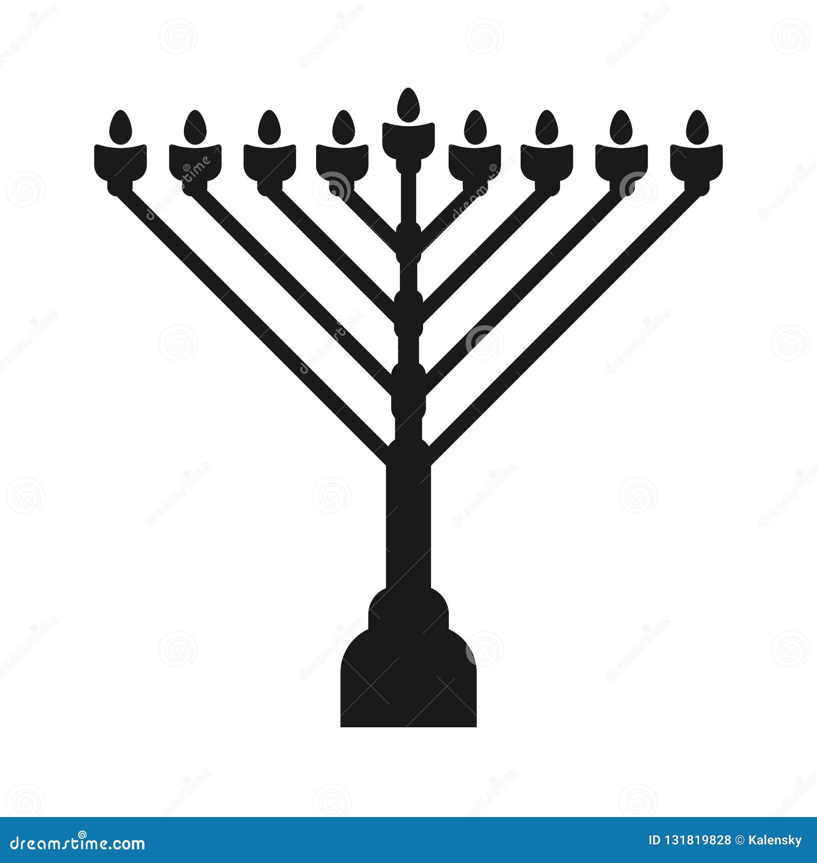 Menorah. Vector icon stock vector. Illustration of black - 131819828