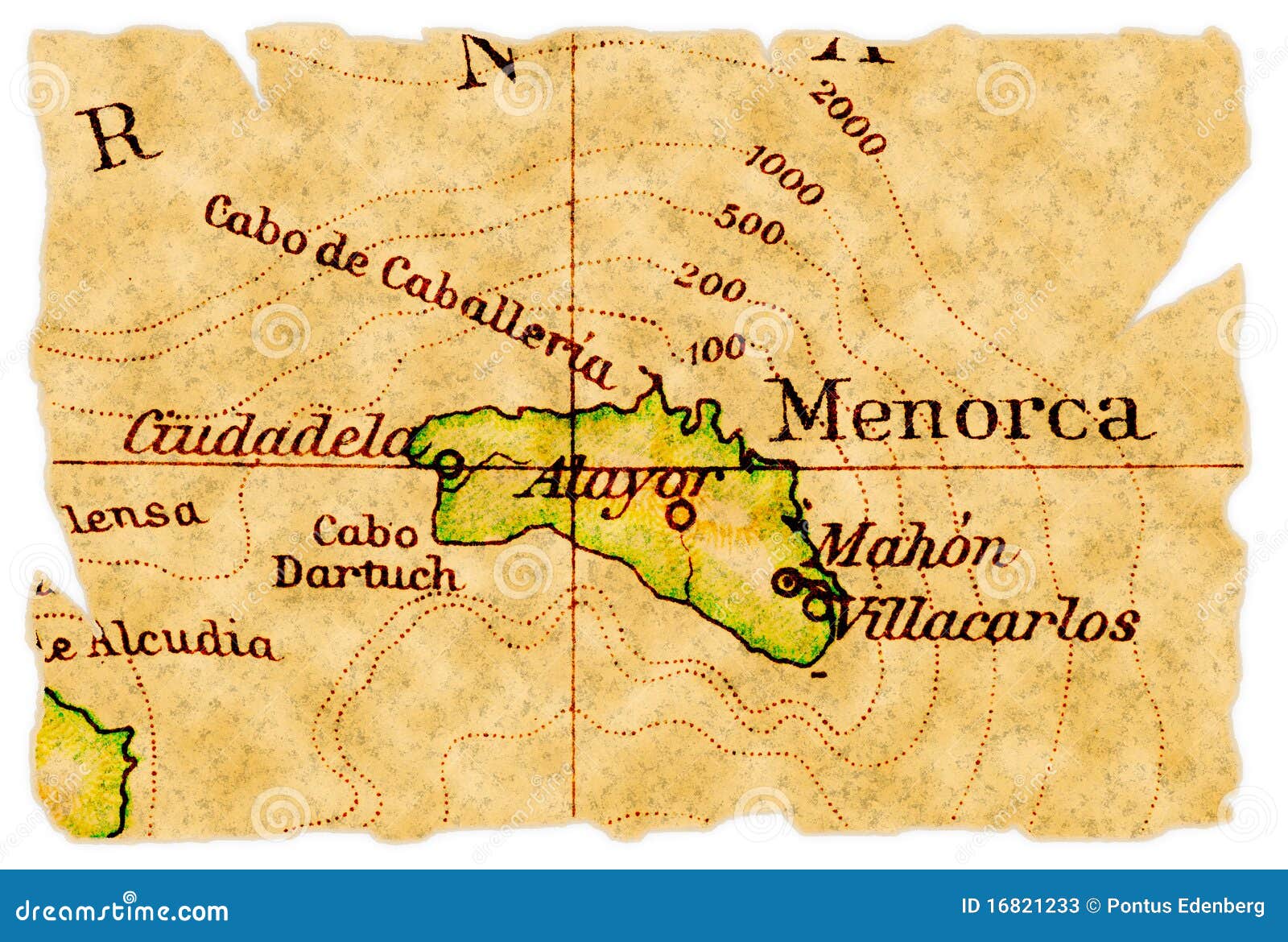 Menorca old map stock image. Image of destination, city - 16821233