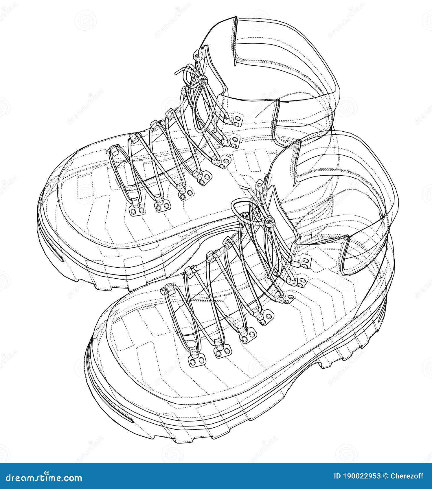Mens Boot Concept. 3D Illustration Stock Illustration - Illustration of ...