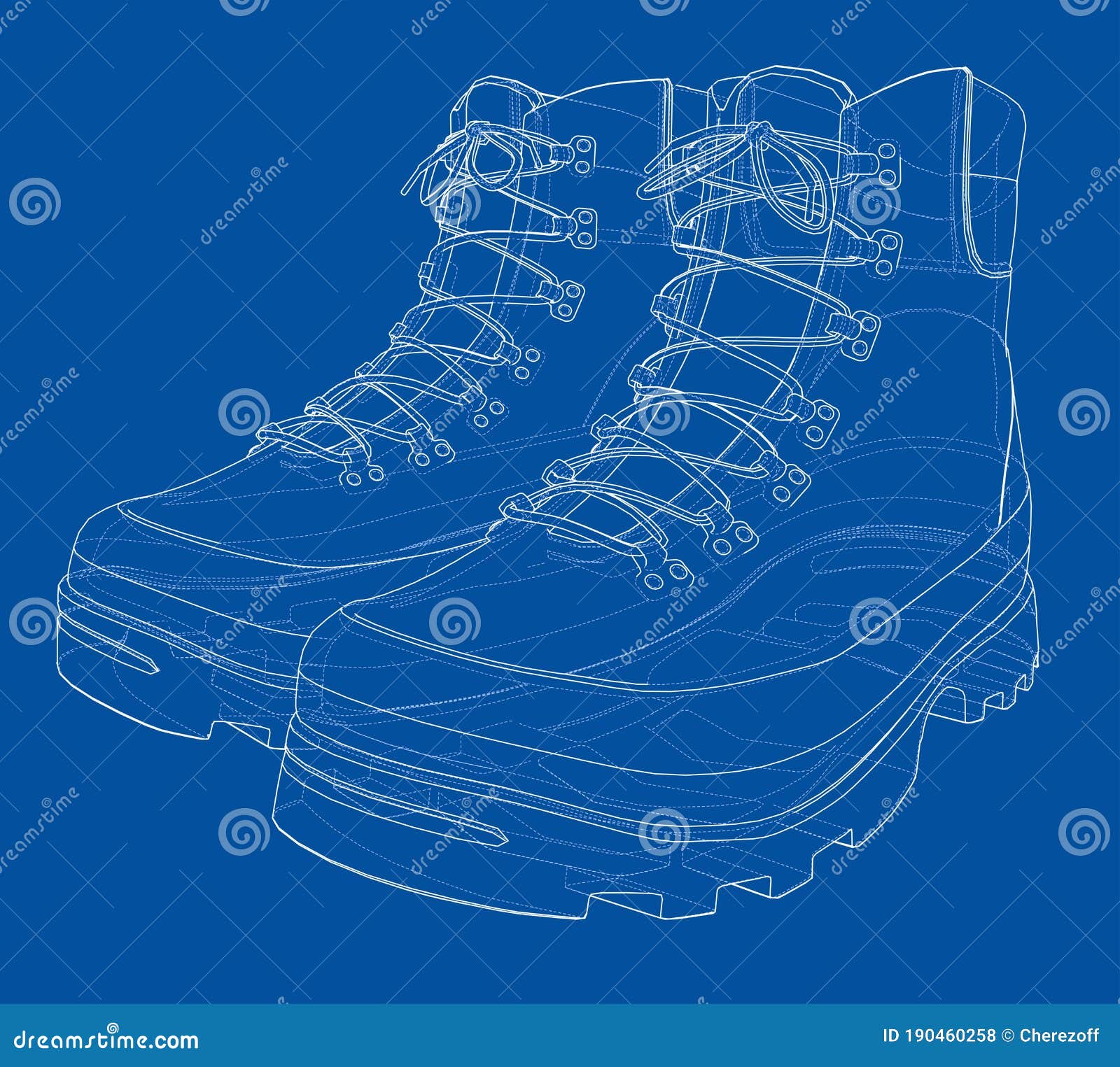 Mens Boot Concept. 3D Illustration Stock Illustration - Illustration of ...