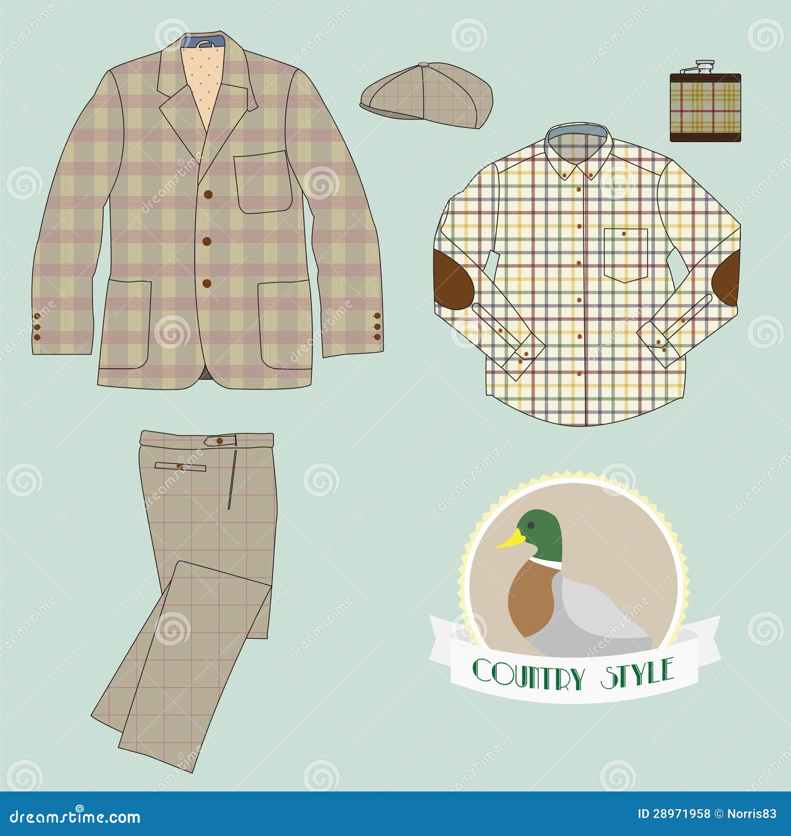 Mens Clothing In Country Style Vector Illustration | CartoonDealer.com ...