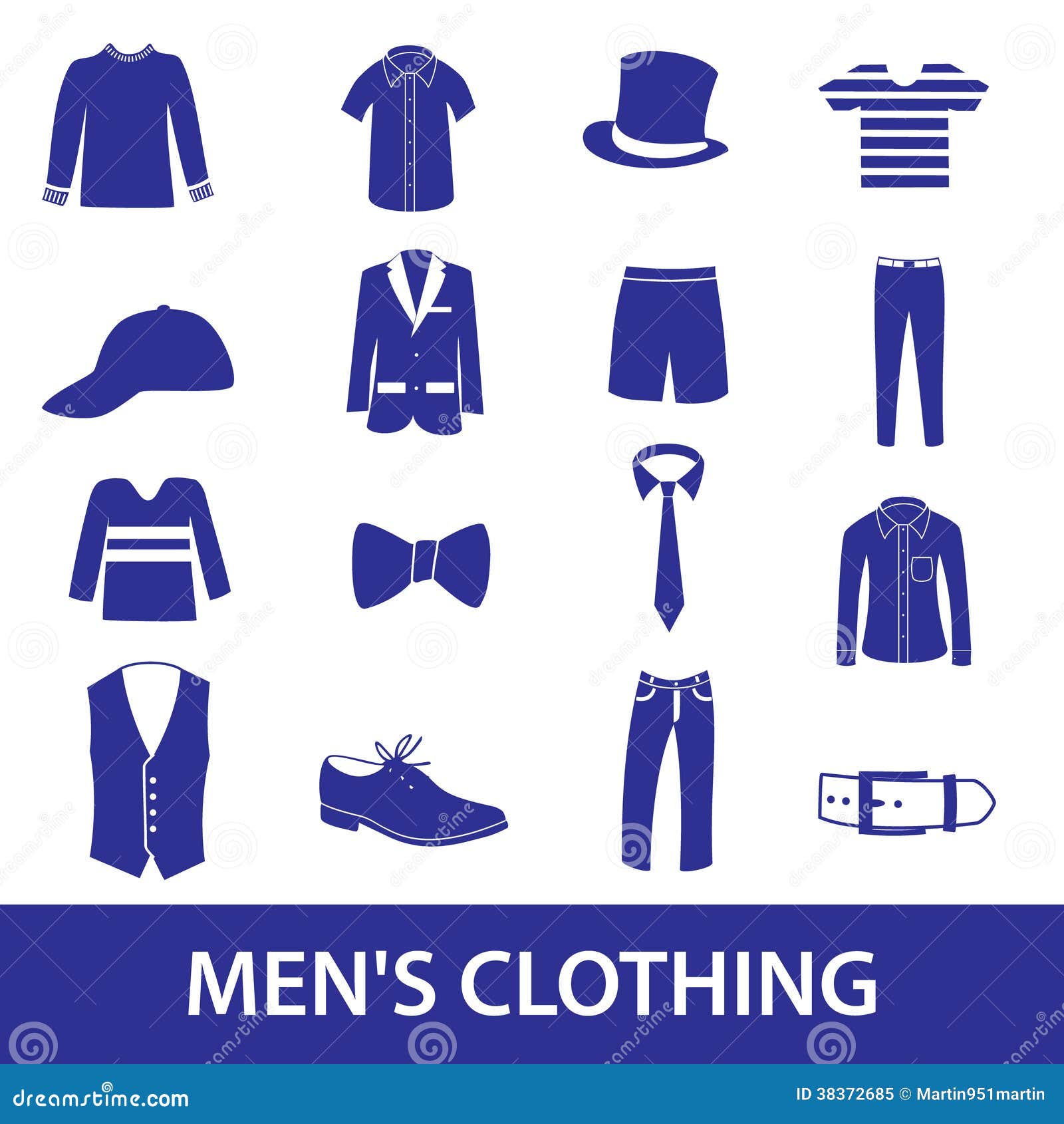 Mens Clothing Icon Set Eps10 Stock Vector - Illustration of sweater ...