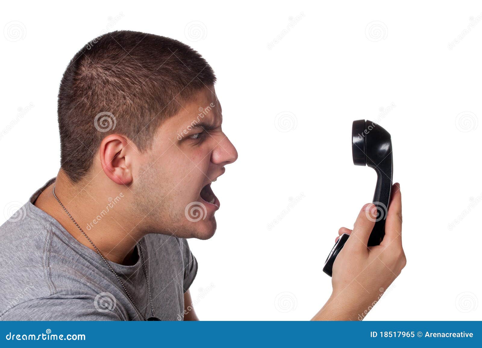 Mens Die in De Telefoon Gilt Stock Afbeelding - Image of hollering ...