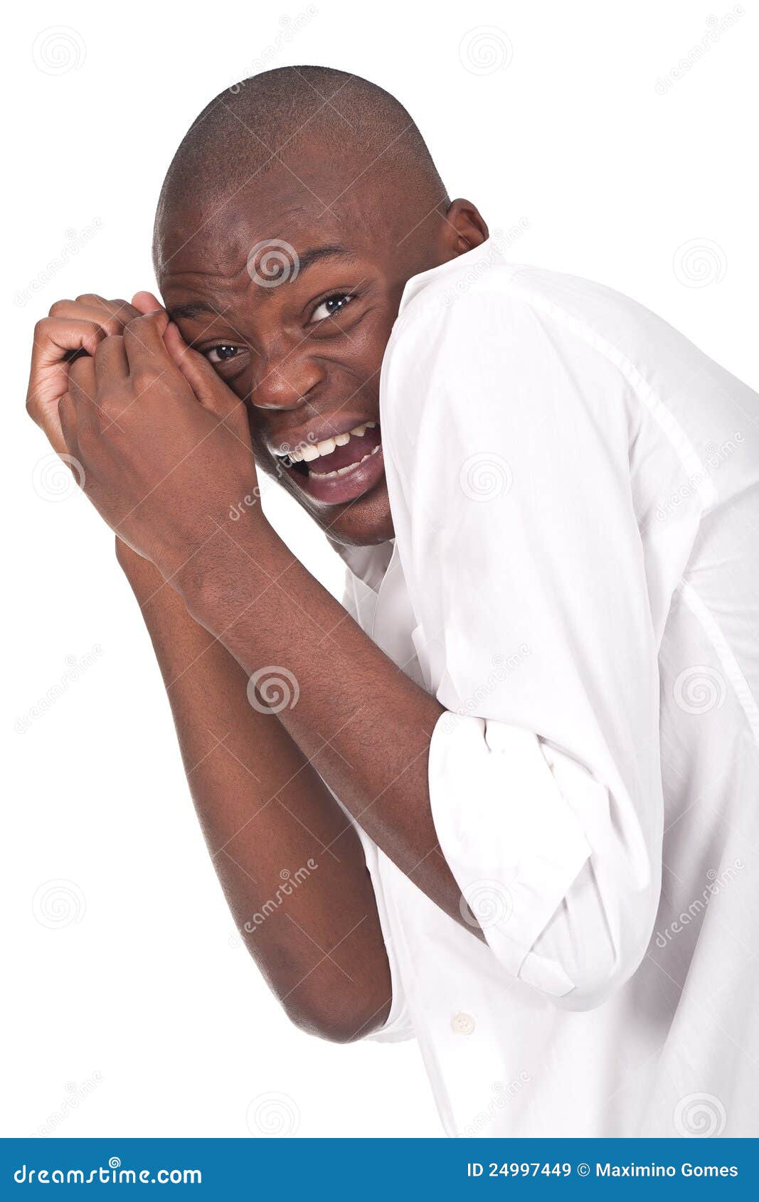 Mens Die En Met Pijn Schreeuwt Schreeuwt Stock Afbeelding - Image of ...