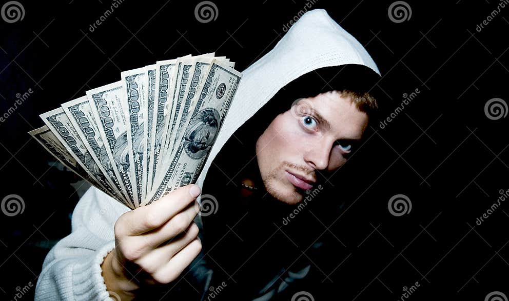 Mens die geld geeft stock foto. Image of werkgever, glamour - 3075040