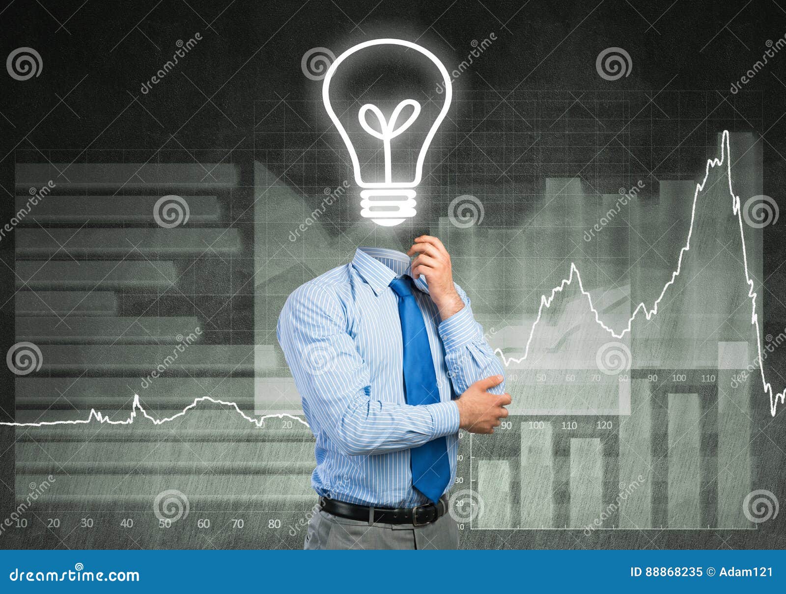 Mens Die Over Zijn Idee Denken Stock Afbeelding - Image of licht ...