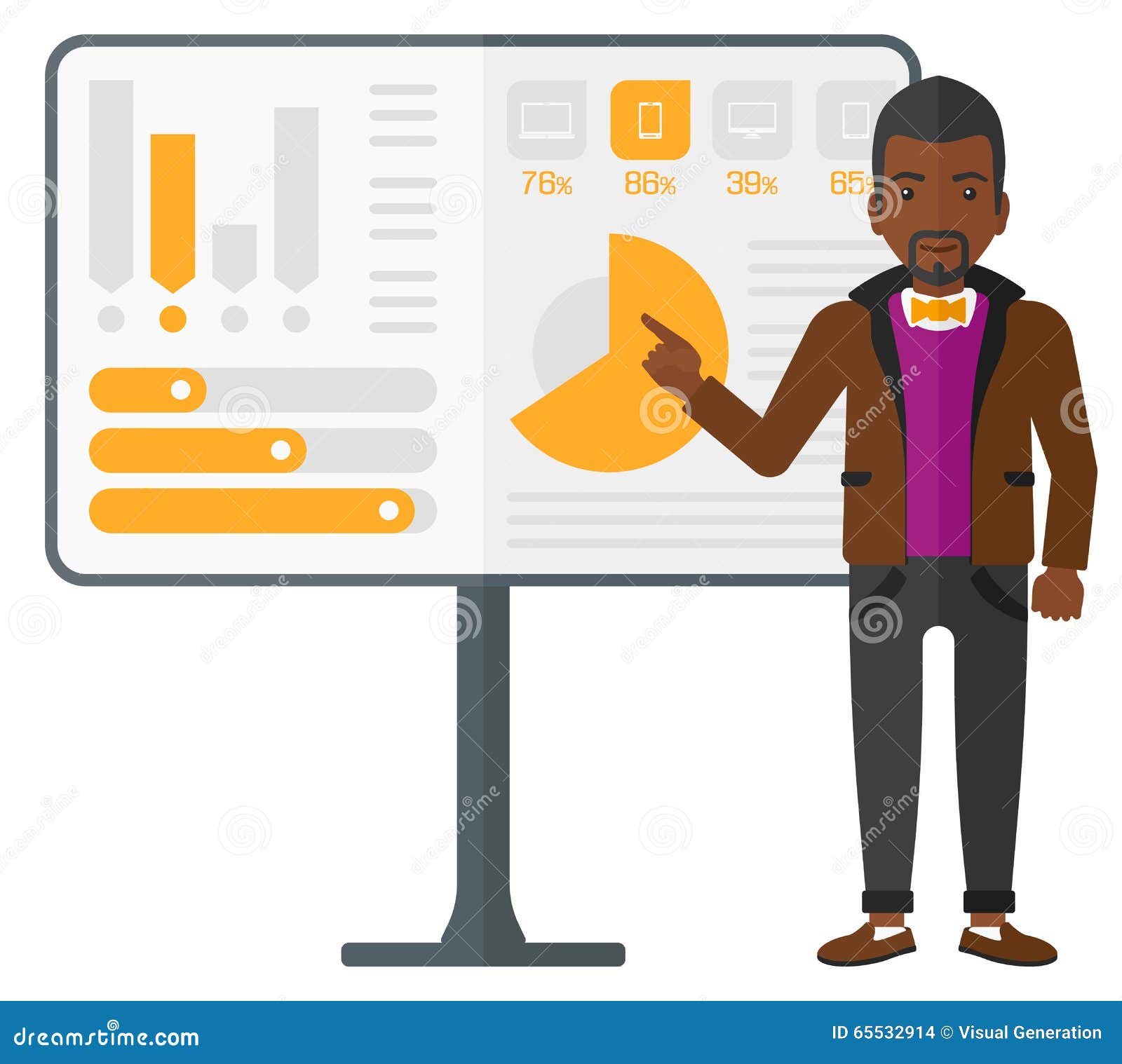 Mens Die Rapport Voorleggen Vector Illustratie - Illustration of zaken ...