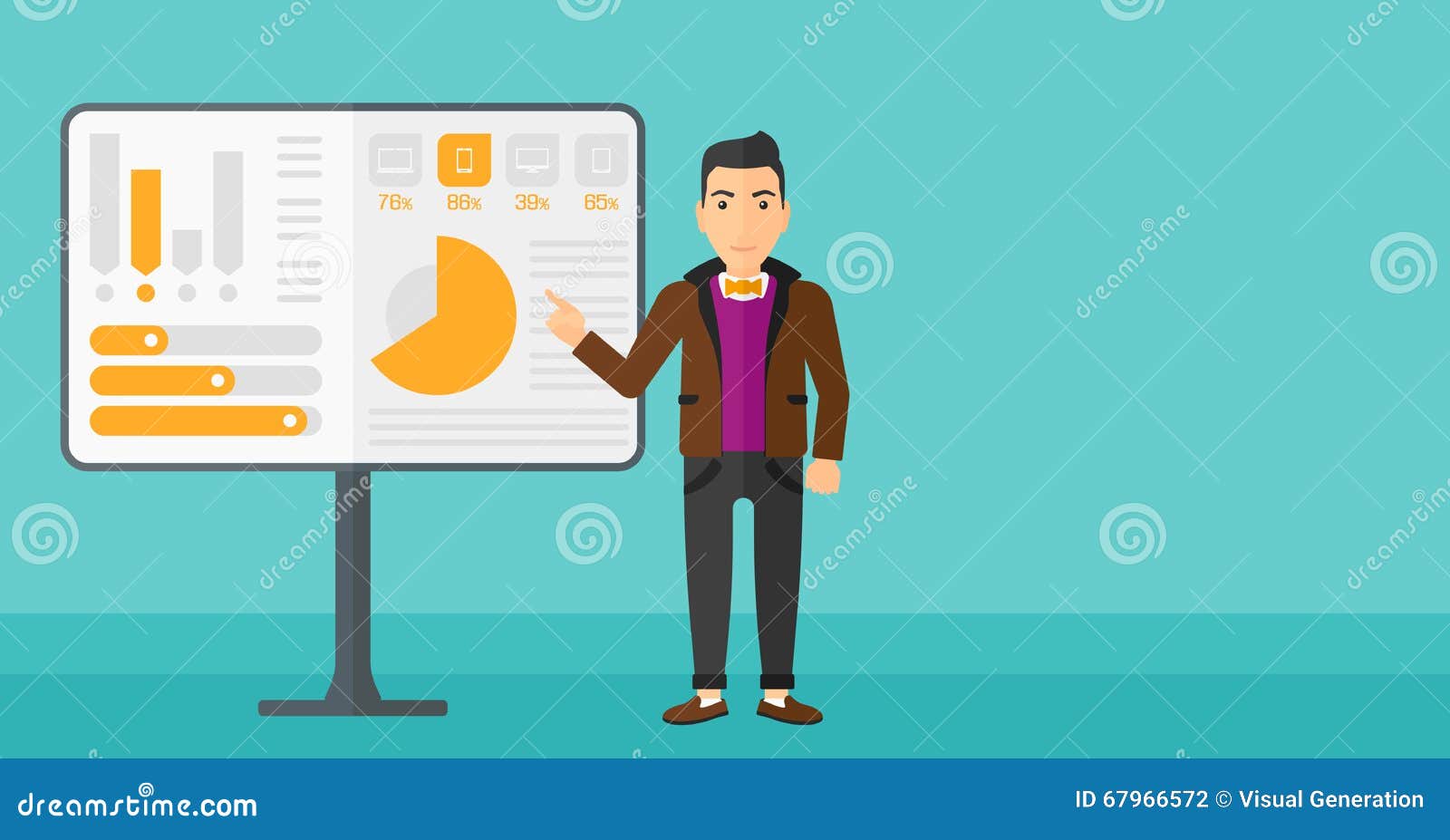 Mens Die Rapport Voorleggen Vector Illustratie - Illustration of zaken ...