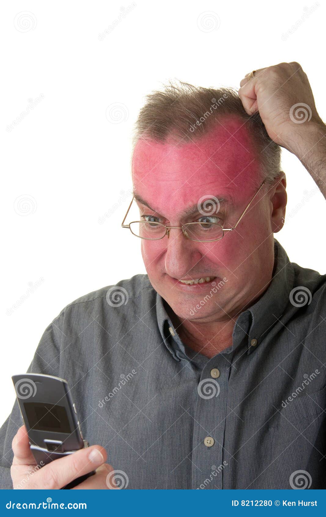 Mens Die Rood Met Woede Wordt Stock Foto - Image of gezicht, maken: 8212280