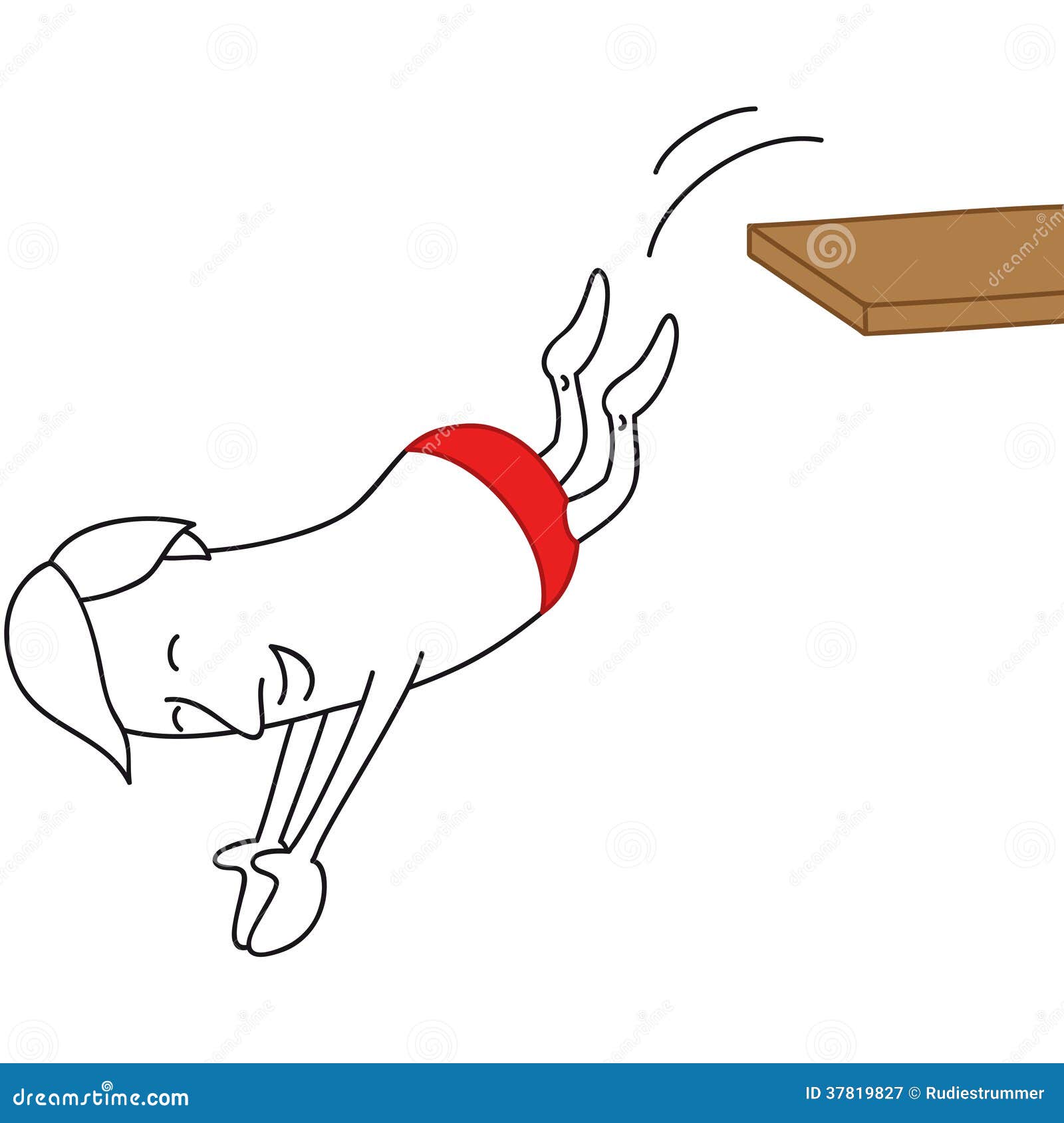 Mens Die in Zwembroek Van Springplank Springen Vector Illustratie ...