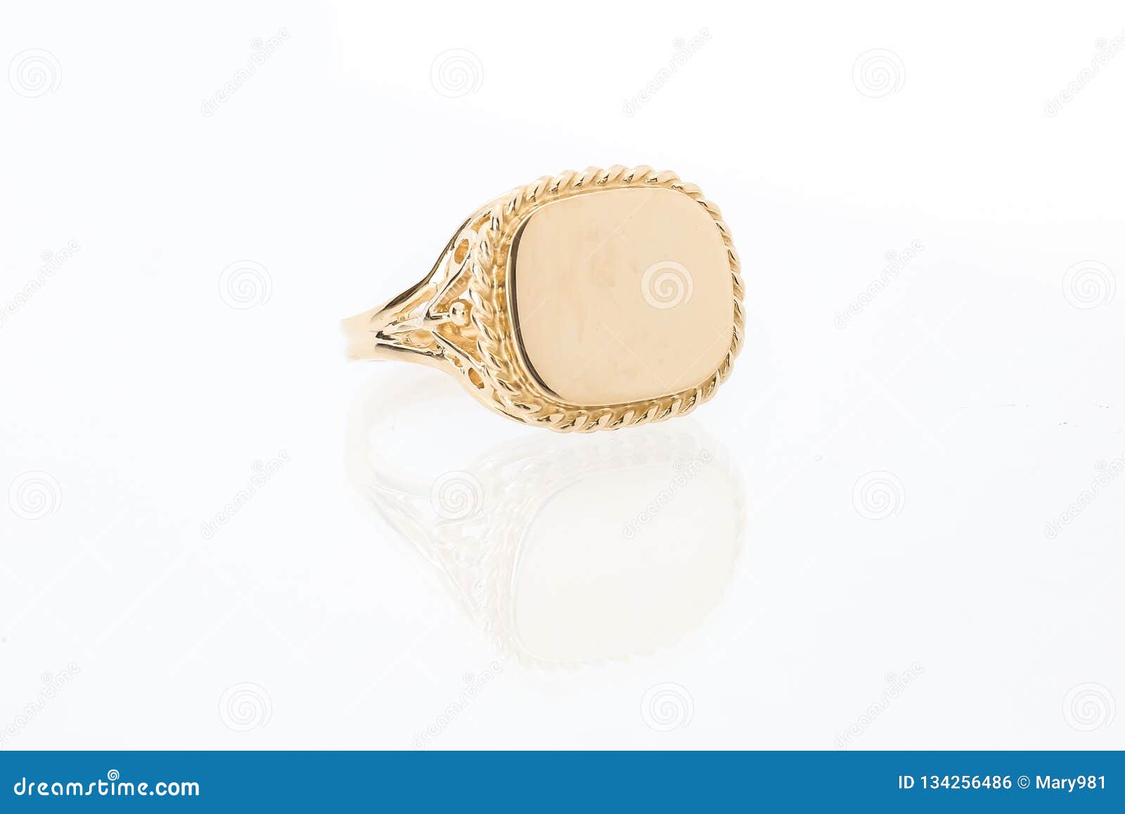 Mens Gold Bezel Ring stock photo. Image of plain, jewelry - 134256486