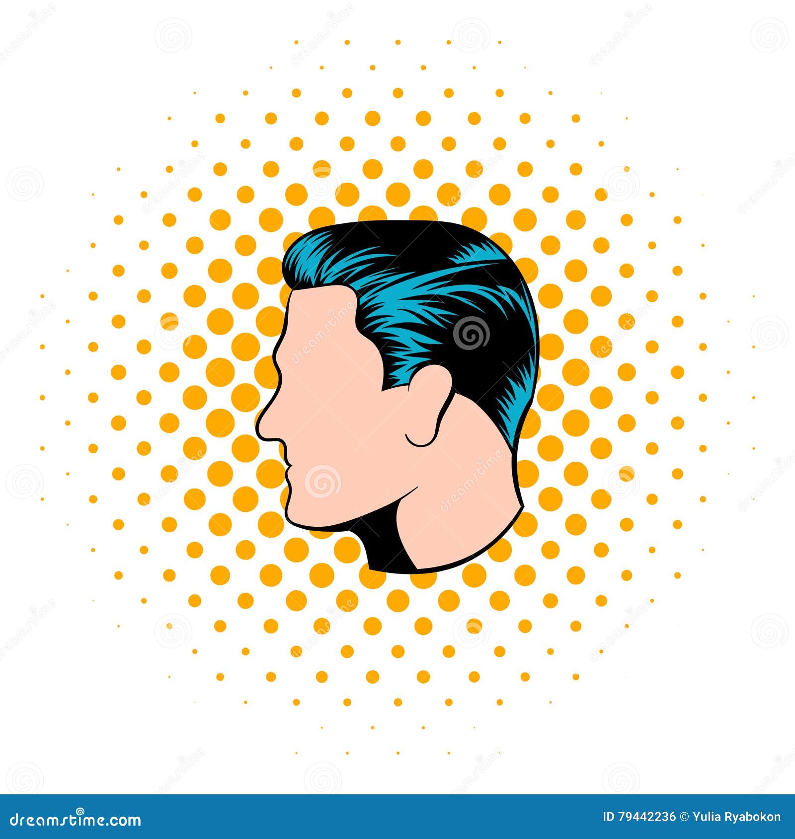 Mens Hairstyle Icon, Comics Style Stock Vector - Illustration of ...