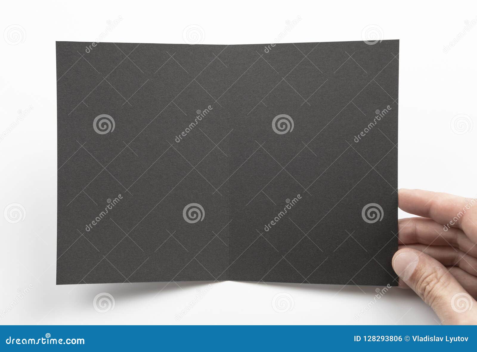 Mens Hand Holding Black Booklet Stock Photo - Image of catalog ...