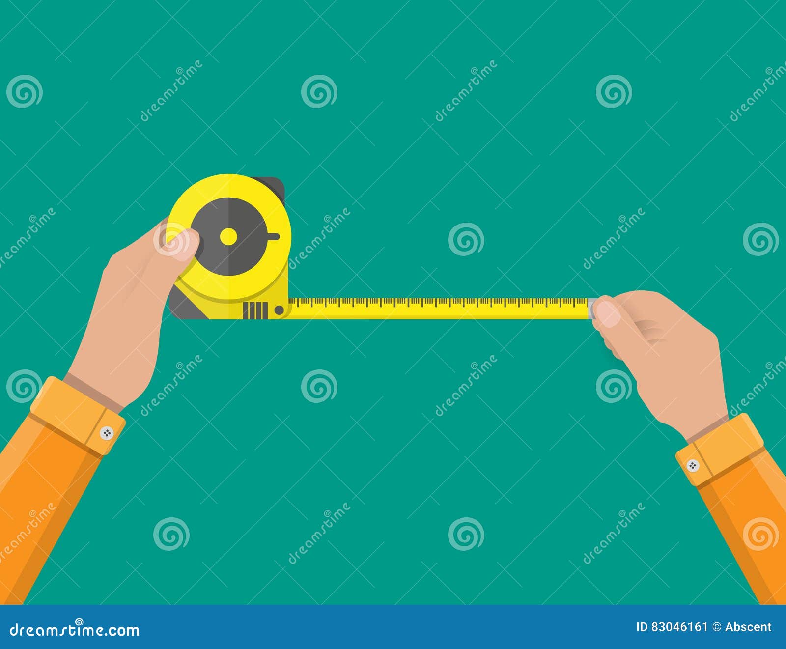 Mens Hands Hold Measuring Tape Stock Vector - Illustration of holding ...