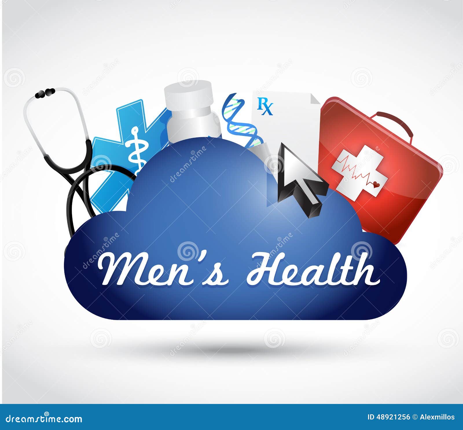 Mens Health Month Concept. Banner Template With Blue Ribbon And Text ...
