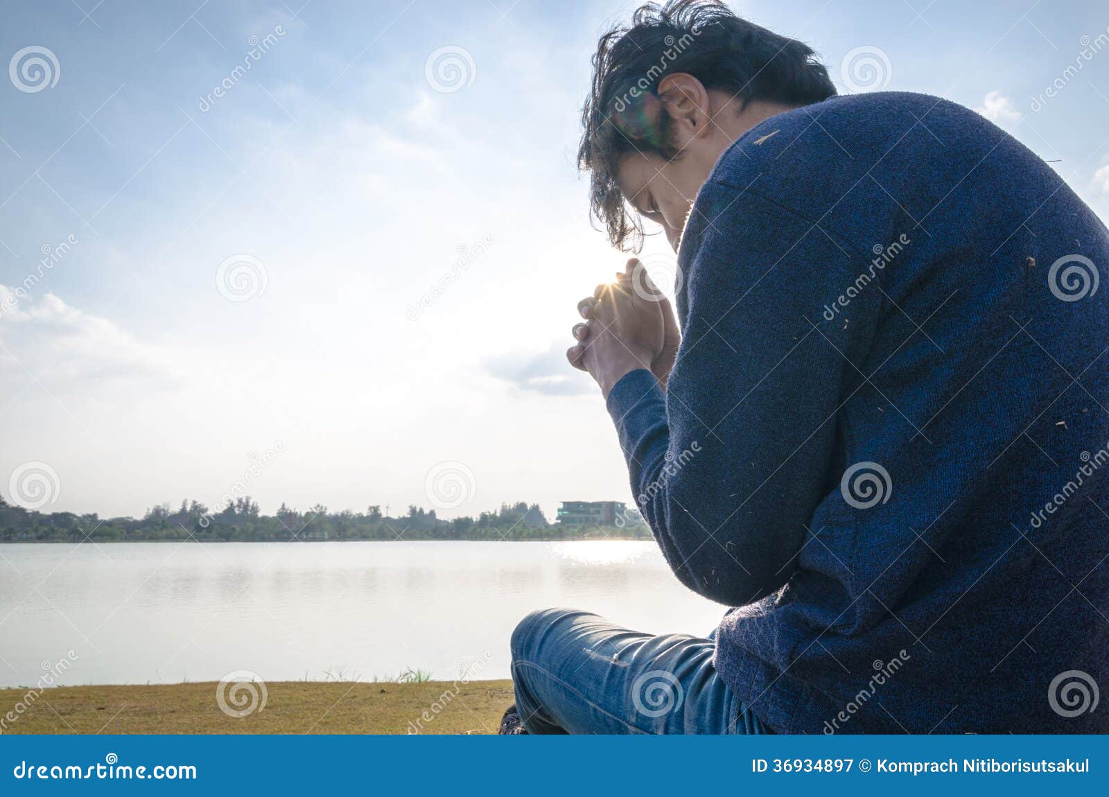 Mens het bidden. stock afbeelding. Image of jezus, één - 36934897