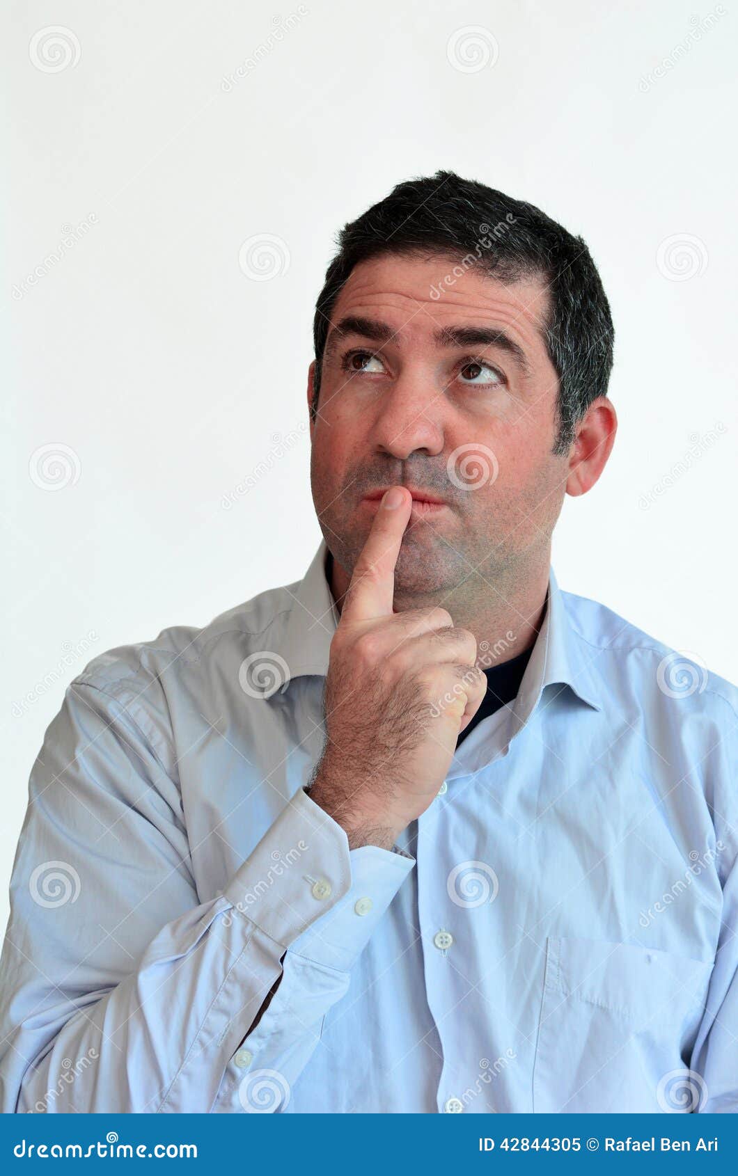 Mens Het Denken Gezichtsuitdrukking Stock Afbeelding - Image of ...