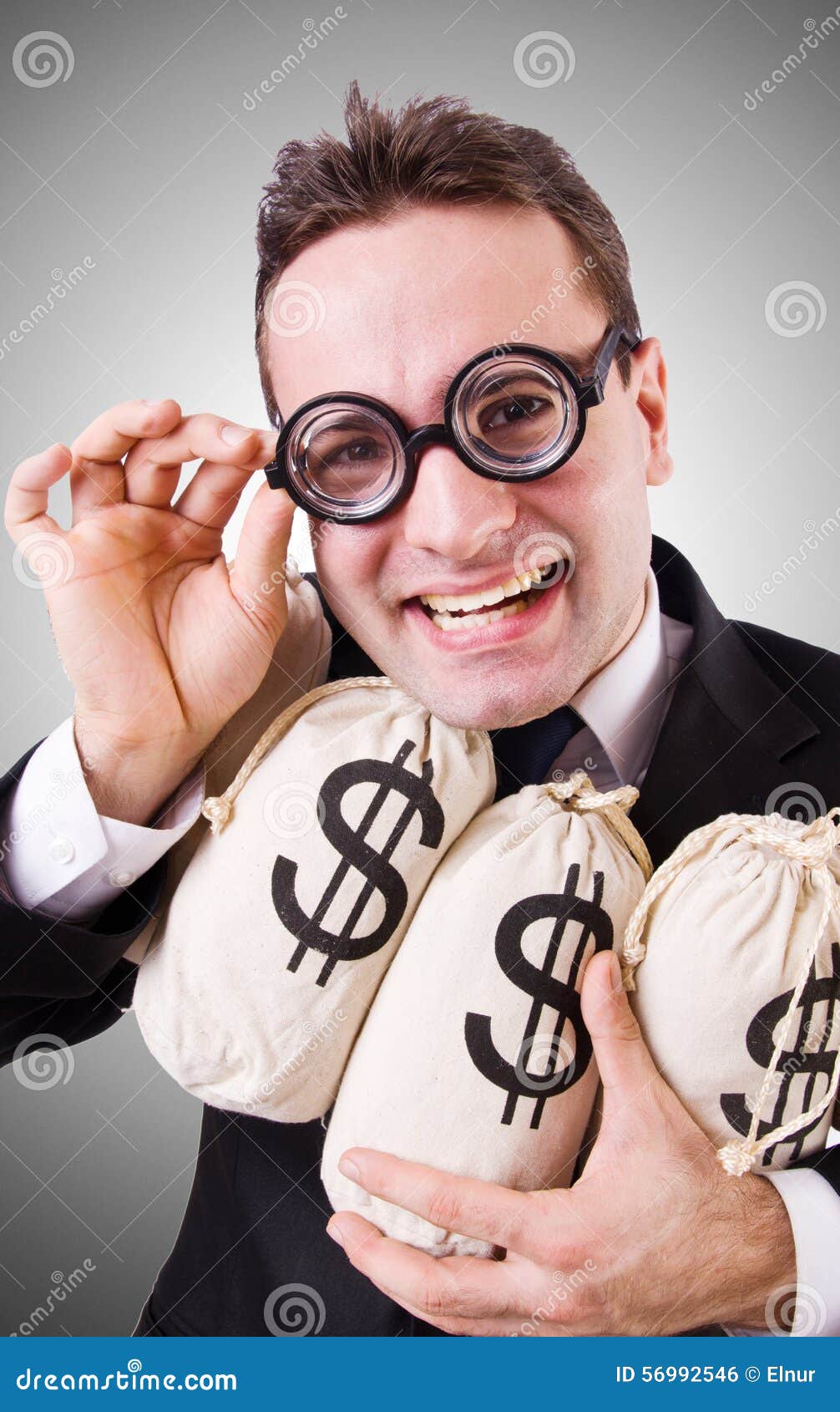 Mens Met Geldzakken Op Het Wit Stock Foto - Image of contant, leuk ...