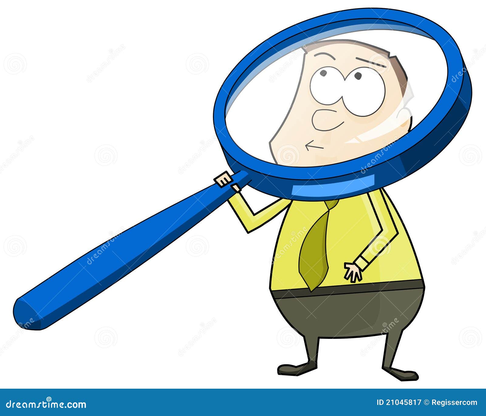 Mens Met Groot Vergrootglas Stock Illustratie - Illustration of venster ...