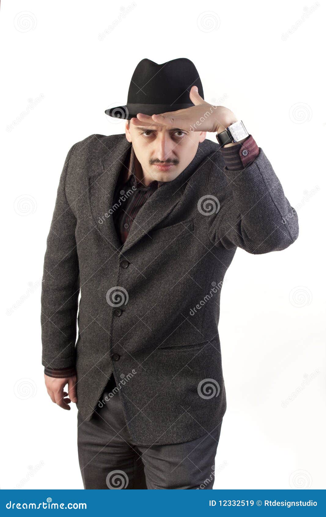 Mens met hoed stock afbeelding. Image of zakken, kerel - 12332519