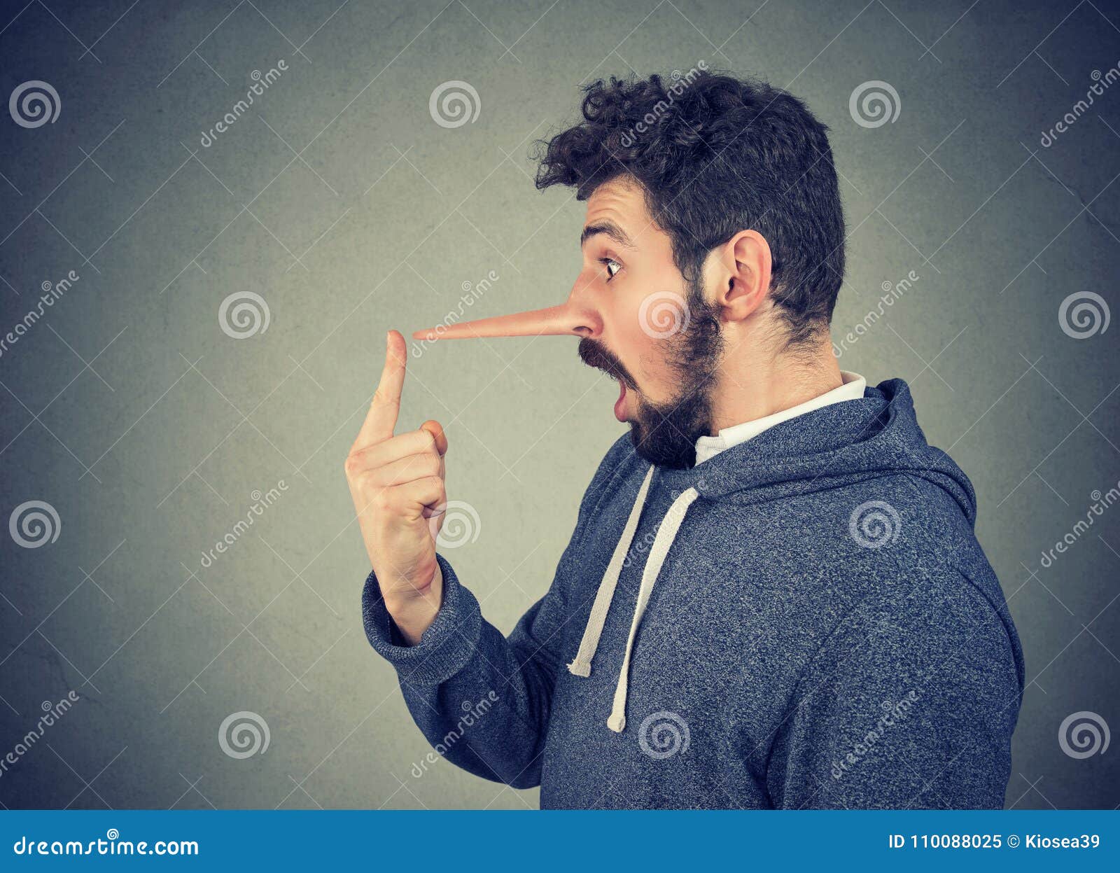 Mens Met Lange Neus Leugenaarconcept Stock Afbeelding - Image of ...