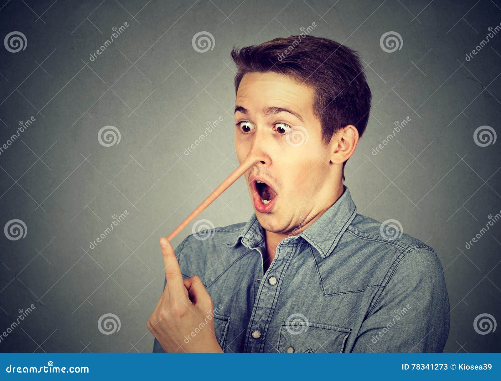 Mens Met Lange Neus Leugenaarconcept Stock Afbeelding - Image of lang ...