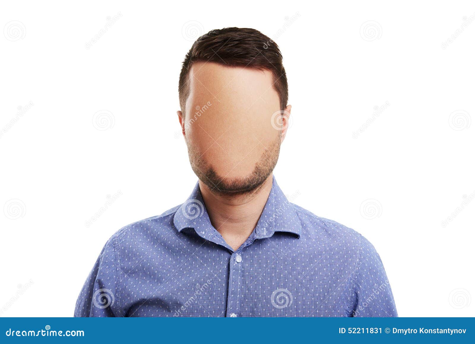 Mens met leeg gezicht stock afbeelding. Image of gezicht - 52211831
