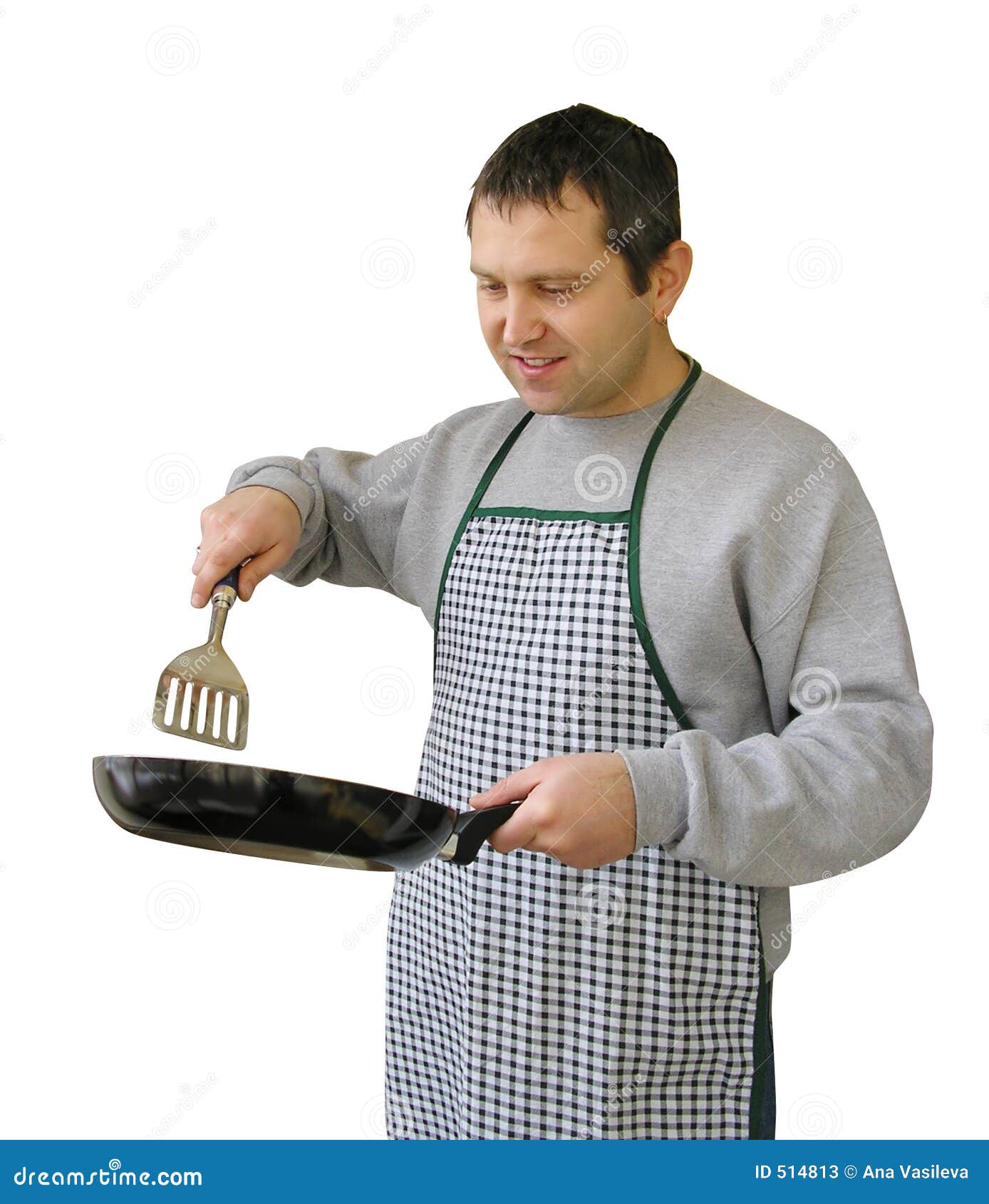 Mens met pan het koken stock afbeelding. Image of echtgenoot - 514813