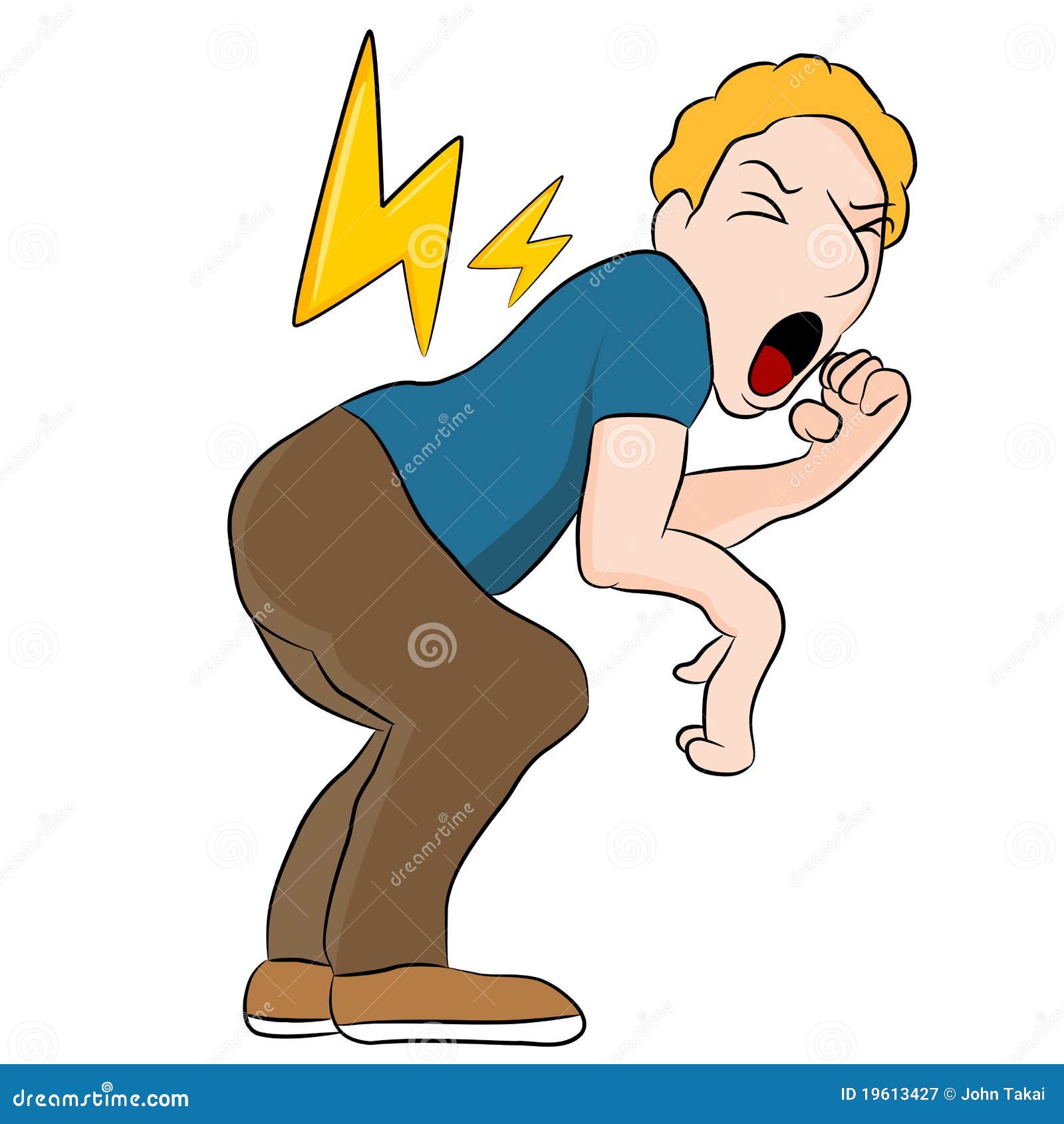 Mens met Rugpijn vector illustratie. Illustration of pijn - 19613427