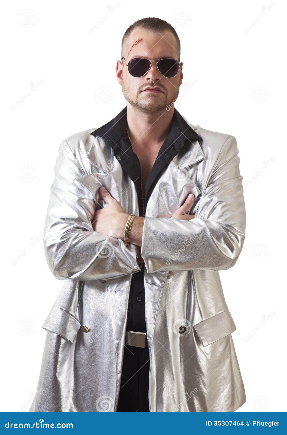 Mens Met Scheur En Zonnebril Stock Foto - Image of kostuum, souteneur ...