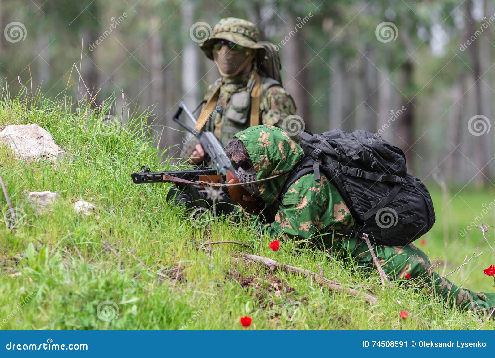 Mens in Military Uniform with Weapon Stock Image - Image of special ...