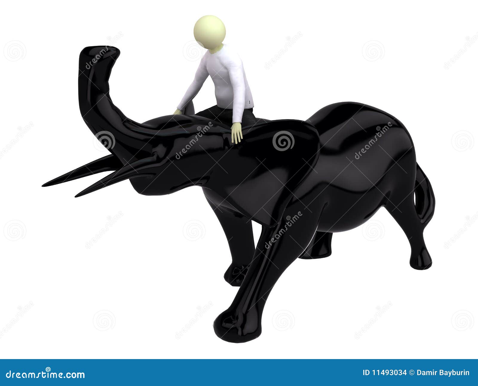 Mens op olifant stock illustratie. Illustration of fauna - 11493034