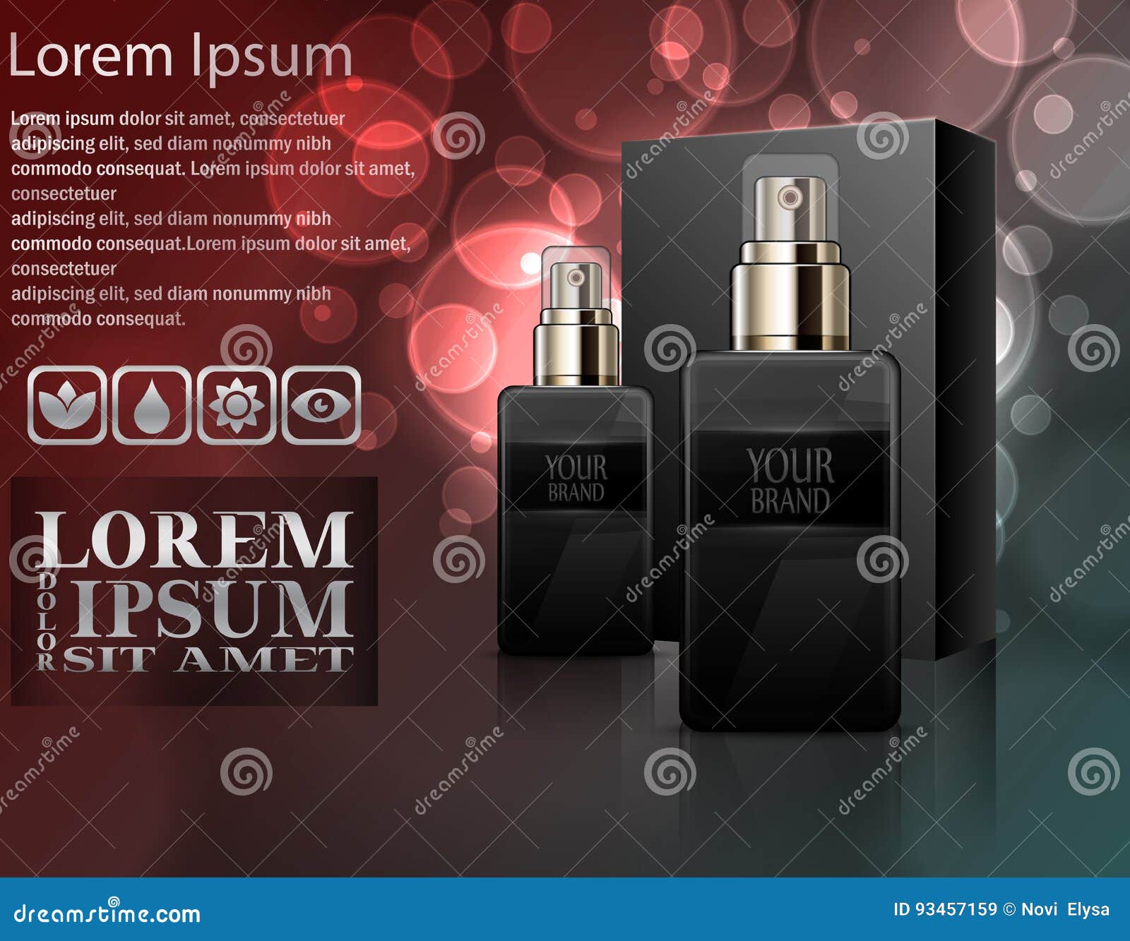 Mens Perfume with Package Box Stock Vector - Illustration of perfume ...