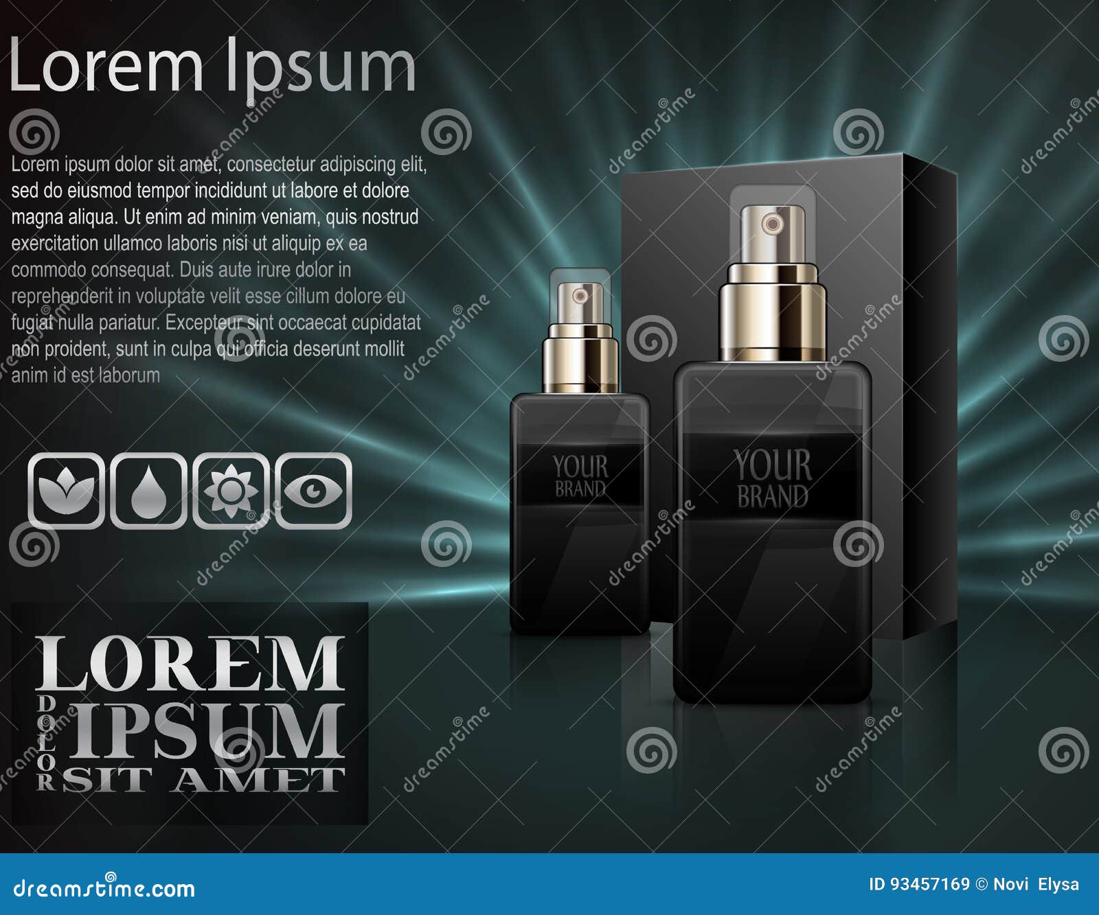 Mens Perfume with Package Box Stock Vector - Illustration of essential ...