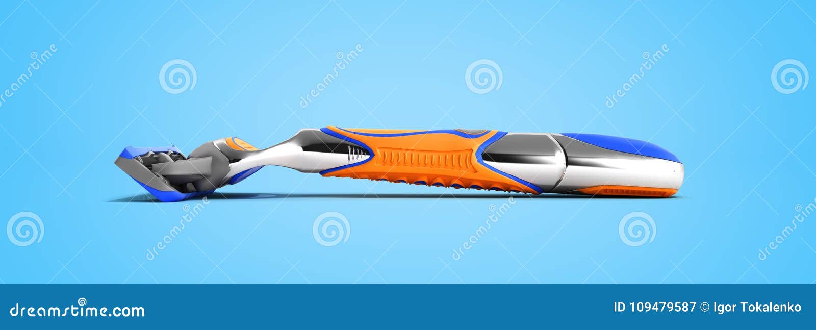 Mens Razor 3d Render on Blue Background Stock Illustration ...