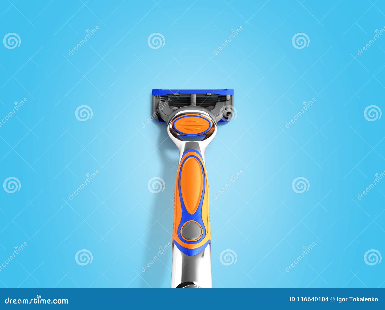 Mens Razor 3d Render on Blue Background Stock Illustration ...