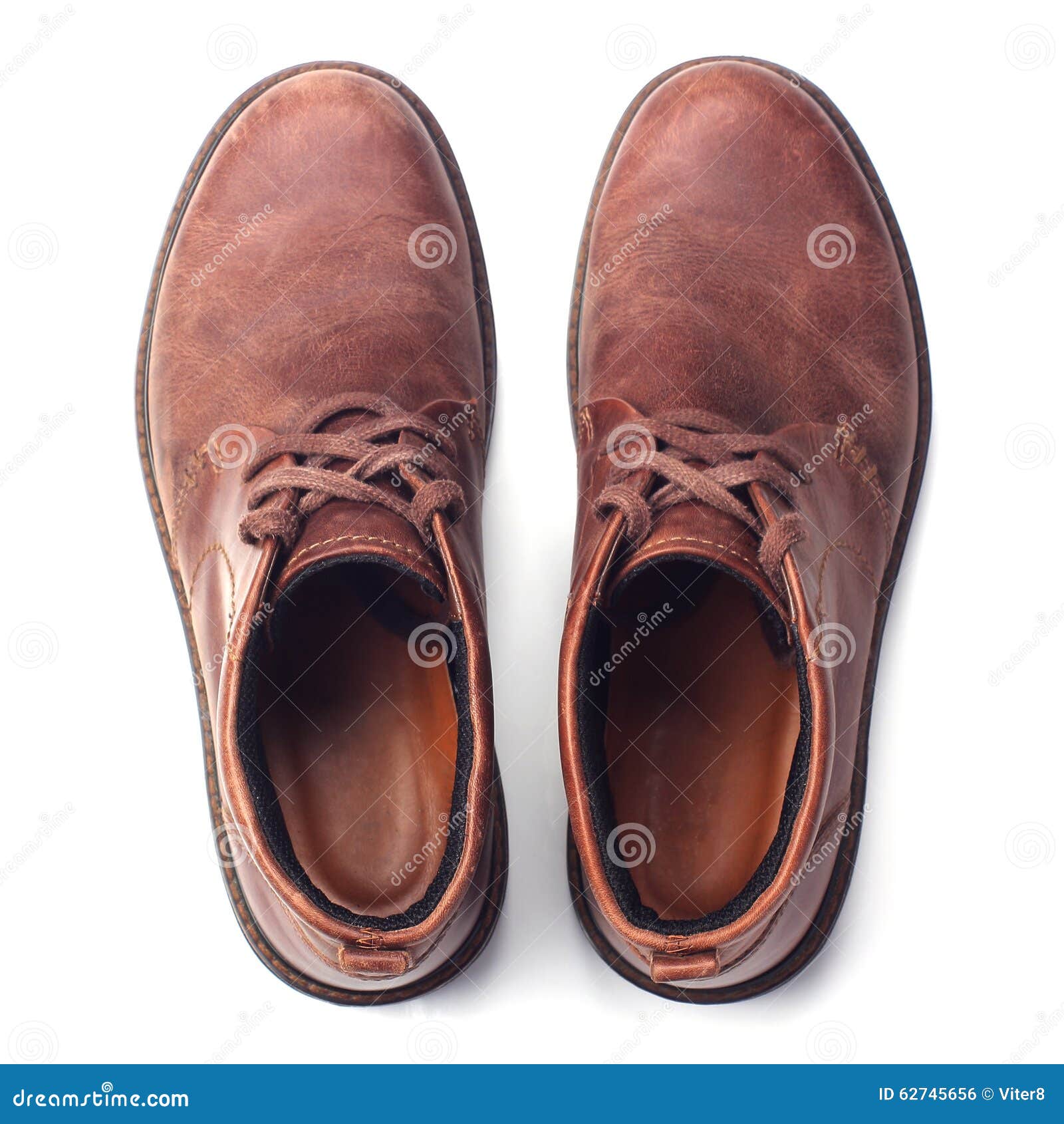 Mens Shoes Isolated on White. Top View Stock Photo - Image of dress ...