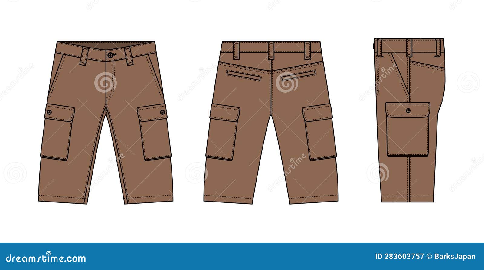 Mens Shorts ( Short Pants ) Template Illustration Stock Vector ...