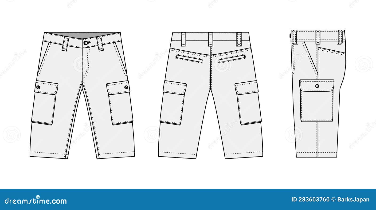 Mens Shorts ( Short Pants ) Template Illustration Stock Vector ...