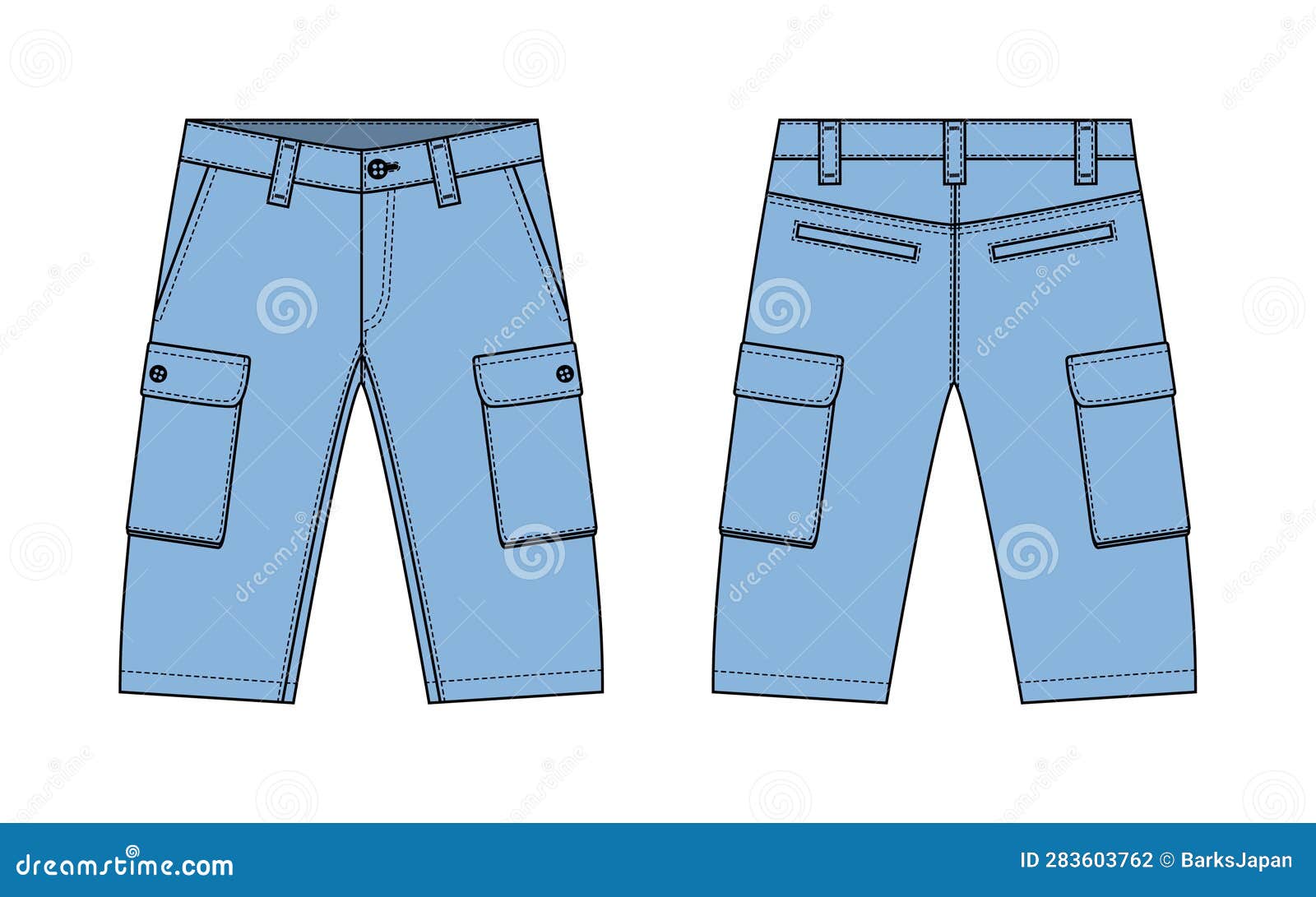 Mens Shorts ( Short Pants ) Template Illustration Stock Vector ...