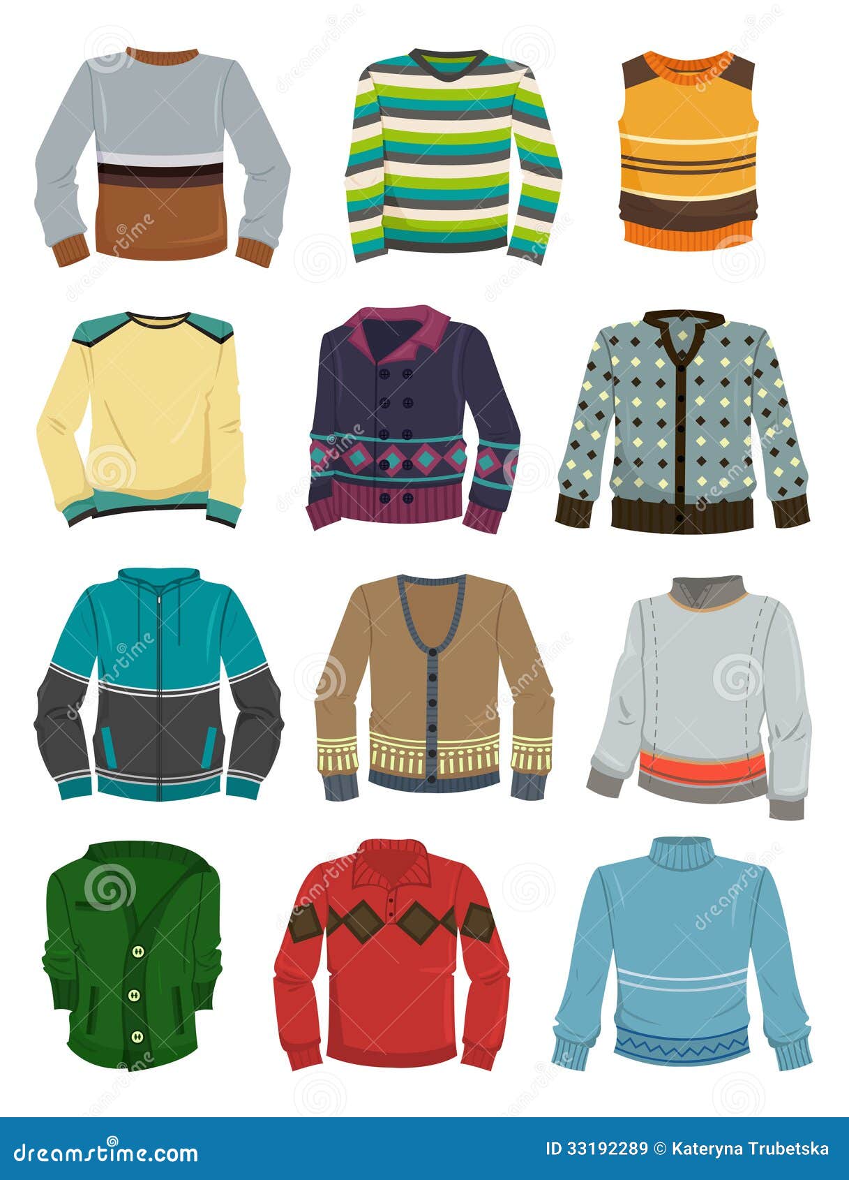 Mens sweaters stock vector. Illustration of human, garment - 33192289
