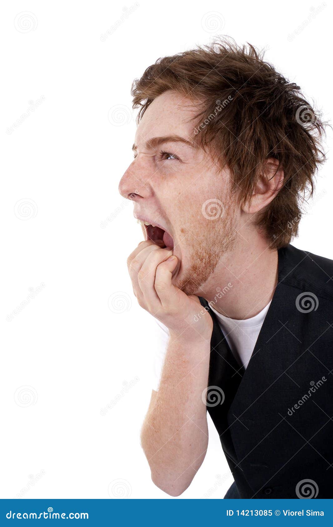 Mens in wanhoop stock afbeelding. Image of frustratie - 14213085