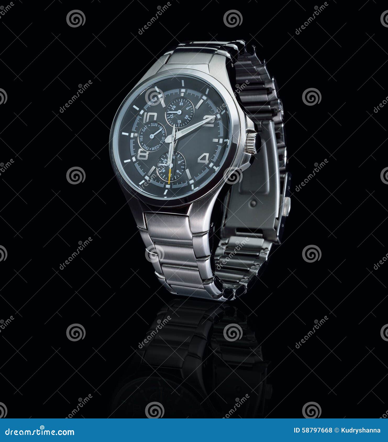 Mens watch stock photo. Image of watch, mens, steel, glass - 58797668