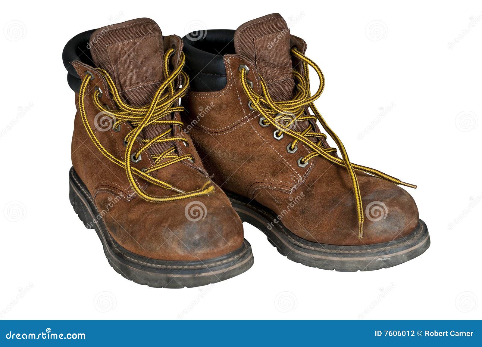 Mens work boots stock photo. Image of white, toed, untied - 7606012