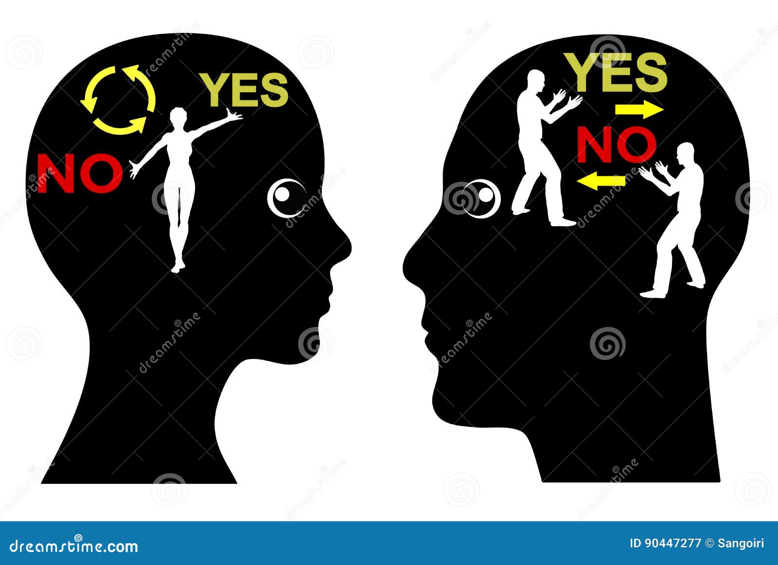 Mensaje ambiguo o distinto stock de ilustración. Ilustración de ...